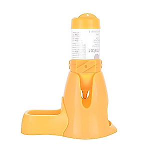 Hamster Automatic Water Bottle Drinking Feeder Dispenser Bottle 80ML with Food Feeder Station bowl Pet Container for Small Animals(Yellow)
