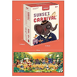 YOGEON 500 Piece Jigsaw Puzzle, 13”x30”, Perfect for Ages 8-10,4-8, Family Puzzle to Sunset Carnival Puzzle, Educational Puzzles Toysfor Boys and Girls, Great Gift for Animal Lovers