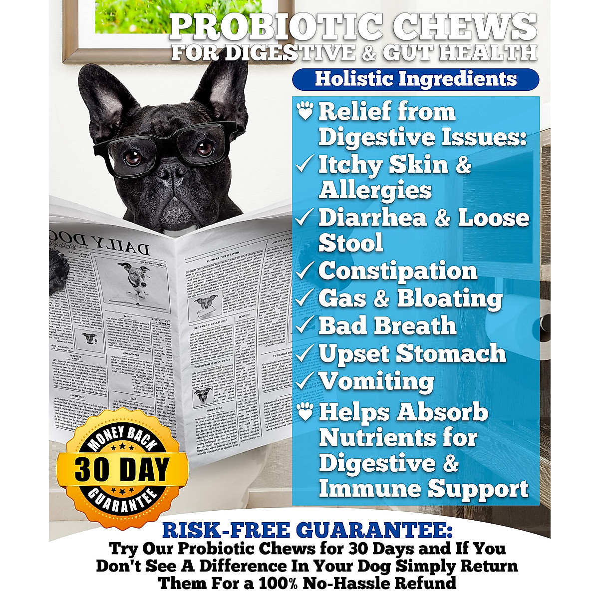 Well Loved Probiotics for Dogs and Joint Supplement for Dogs, Well Loved Dog Chews, Made in USA, Vet Developed, Dog Probiotic Chews, Glucosamine for Dogs