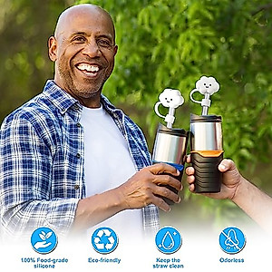 4Pcs Straw Cover Cap for Stanley Cup, Cute Silicone Straw Topper Compatible with Stanley 30&40 Oz Tumbler, Anti-dust Straw Cover, Reusable Straw Cover Cap for 10mm Stanley Cup Straws Accessories