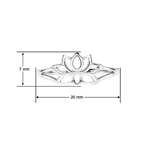 SILVERLINE JEWELRY - 925 Sterling Silver Lotus Flower Yoga Fashion High Polished Band Ring, Size 5