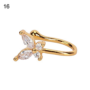 Nose Rings,Fake Nose Ring,Septum Nose Ring,Piercing Jewelry Gift for Men Women,Nose Piercing Clip Eye-catching U Shape Copper Cubic Zirconia Multi-Style Shiny Ear Cuffs Nose Stud for Daily Wear - 18