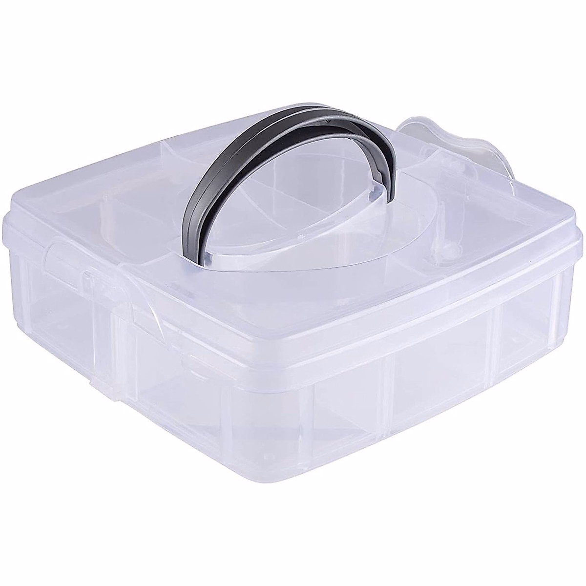 Juvale Plastic Craft Organizer Box with 6 Compartments (6 Inches, 2-pack)