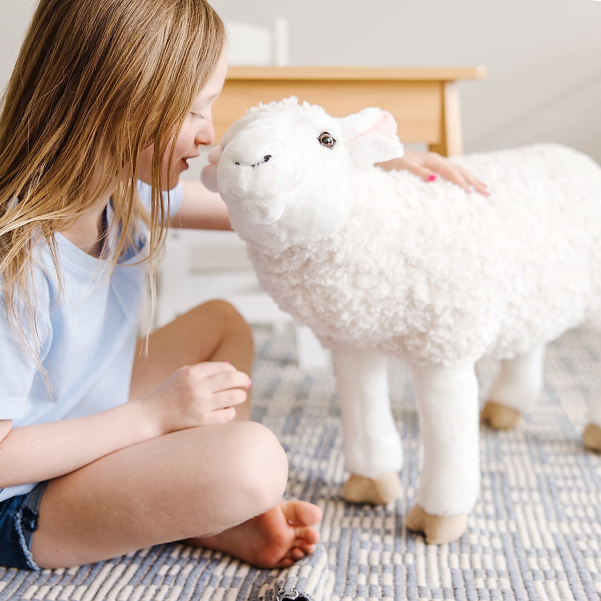 Melissa & Doug Giant Lifelike Sheep Plush - 2 Feet Tall Stuffed Animal Toy for Ages 3+