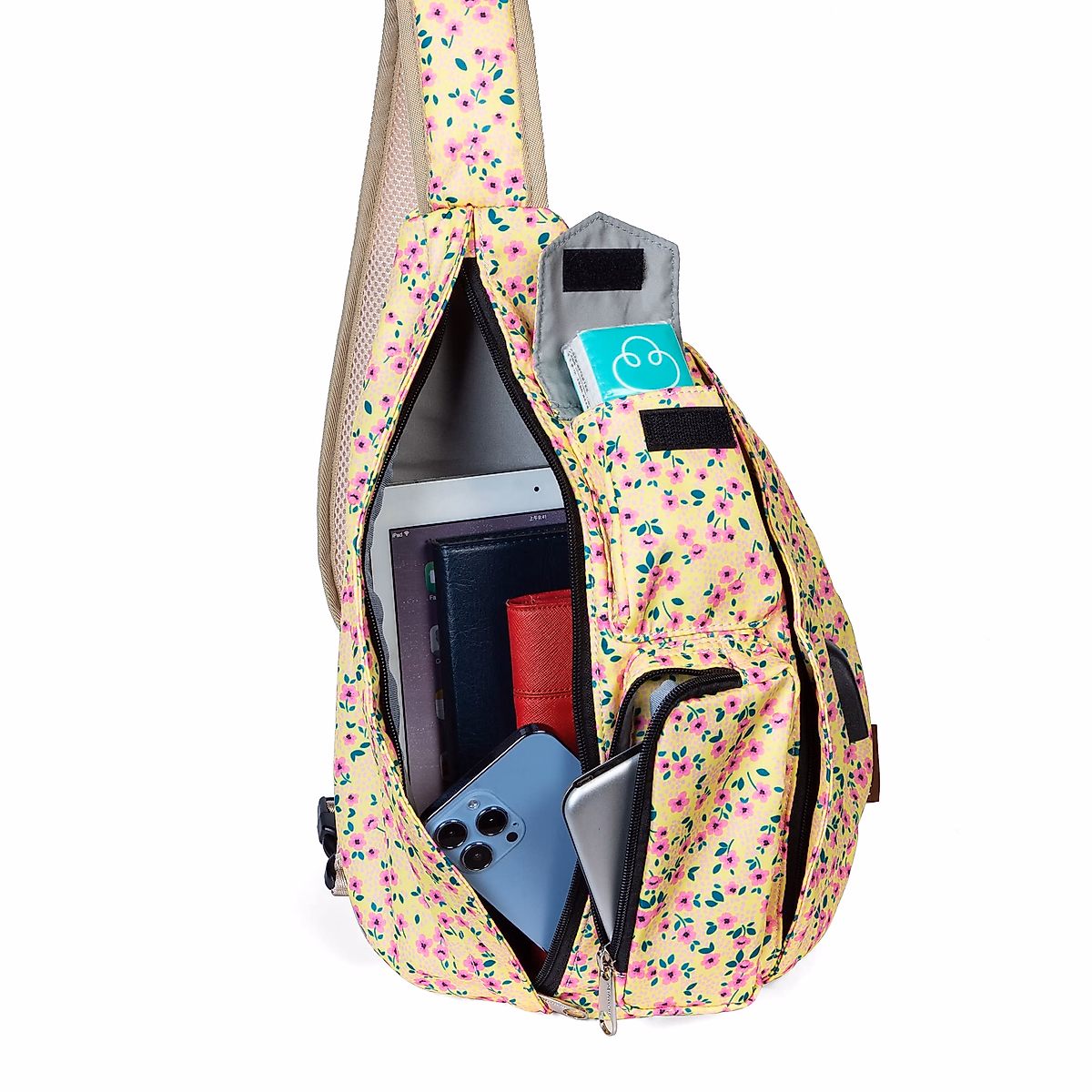 Malirona Sling Bag for Women Sling Backpack Hiking Daypack Multipurpose Crossbody Chest Bag (Yellow)