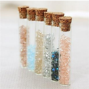 WarmShine 30 Pack 6ml Clear Plastic Test Tubes with Wood Cork Stoppers for Scientific Experiments Party Favor,12x75mm