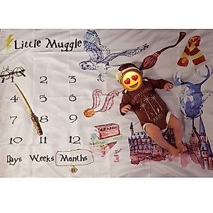 Angmart Baby First Year Milestone Blanket Boy Girl Painting Photography Backdrop Photo Prop Newborn Infant for New Mom