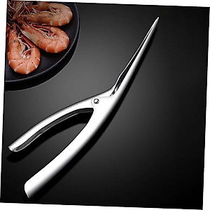 FELTECHELECTR 1 Set Stainless Steel Shrimp Opener Seafood Shell Peeler Shrimp Prawn Peeler Shrimp Line Prawn Cleaner Tool Shrimp Cutter Deveiner Shrimp Cleaner Shrimp Shell Remover Wooden