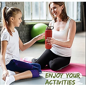 Hydro Source reusable water bottle. Raspberry 40oz, stainless steel, leak proof, triple vacuum insulated, wide mouth, comes with 3 lids, dishwasher safe, BPA free, non toxic, Raspberry Red