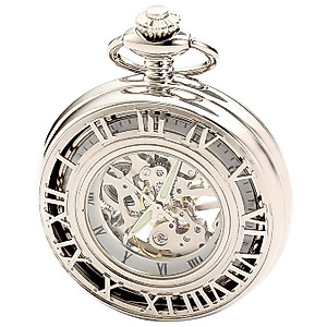 Charles-Hubert, Paris 3928 Classic Collection Chrome Finish Brass Mechanical Pocket Watch