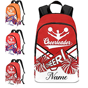 zaaprintblanket Personalized Cheerleader Cheer White Red Backpack Casual Daypack Bag for Man Woman