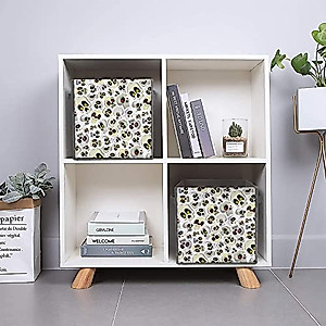 Skull Pattern Collapsible Storage Bins Basics Folding Fabric Storage Cubes Organizer Boxes with Handles