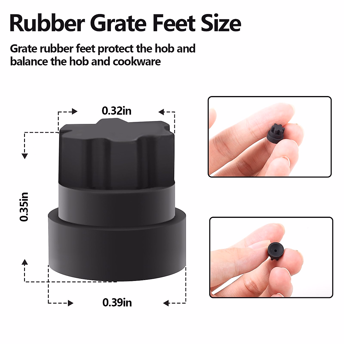 Rubber Grate Feet Part - Replacement for Thermador Bosch Range/Gas Cooktop-Compatible with Part Number 00618112, 00637940, 1999626, 617174, 618112, AH3478553, EA3478553, PS3478553-20 Pack