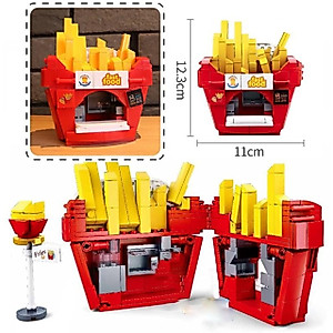 General Jim's Modular French Fry Food Court Building Blocks Brick Set: Fast Food Restaurant Construction Kit - 320pcs
