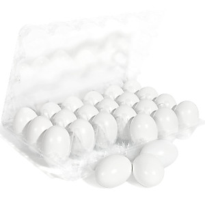 JOYIN 24 Pcs 2.36" White Easter Wood Eggs, Craft Fake Eggs, Decorating Eggs for Kids Easter DIY Paint Your Own Egg Decor, Easter Craft, Easter Basket Stuffers, Easter Eggs Hunt, School Supplies