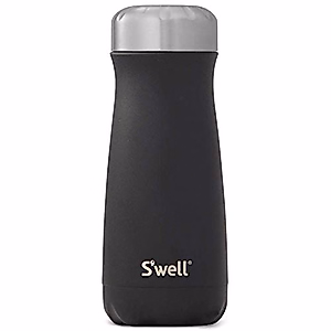 S'well Stainless Steel Traveler - 16 Fl Oz - Onyx - Triple-Layered Vacuum-Insulated Travel Mug Keeps Coffee, Tea and Drinks Cold for 24 Hours and Hot for 12 - BPA-Free Water Bottle