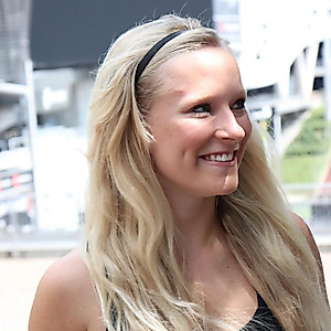 Sweaty Bands Womens Girls Headband - Non-Slip Velvet-Lined Exercise Hairband - Rock Solid Black 3/8-Inch