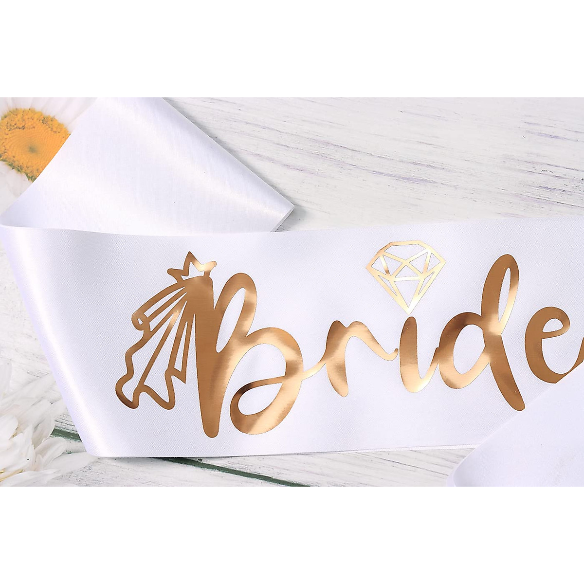 Docooniver Bride to be&Groom to be 2 Pack Sash for Bridal Shower,Bachelorette Party Sash,Bridal Shower Favors and Decorations.(White&Black)