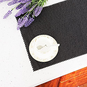 DwellAid 18in x 8FT, Black Shelf Cabinet Liner, Strong Grip, Non Adhesive Easiest Install Mat, Shelf Liner for Kitchen Cabinets Non Adhesive, Kitchen Drawer Liners, Durable Organization Liners