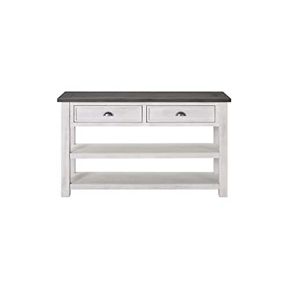 Martin Svensson Home Monterey Solid Wood Sofa Console Table White with Grey Top
