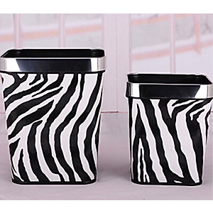 European Fashion Without Cover Trash Bins Kitchen Bathroom Square Trash Can (Zebra, Small)