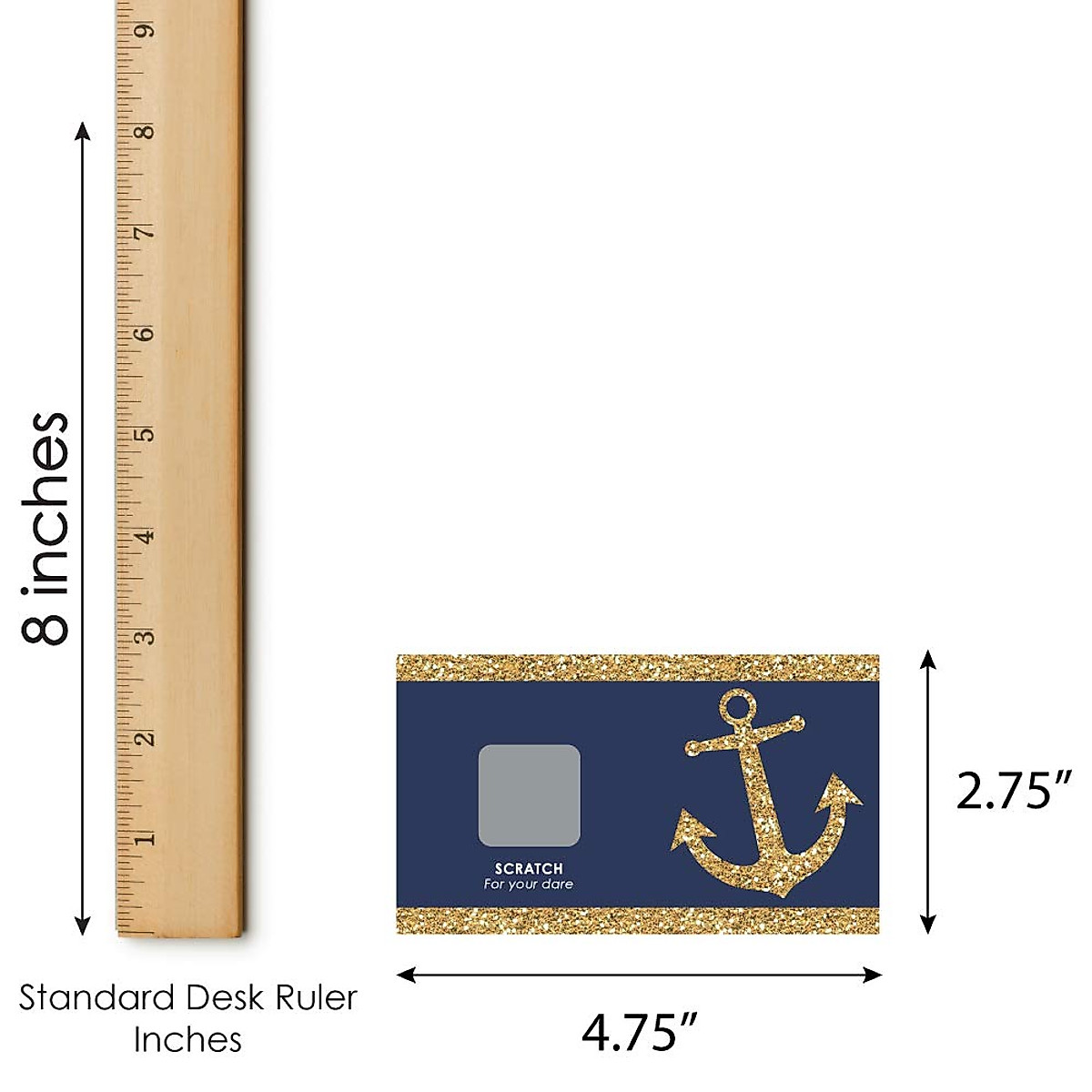 Big Dot of Happiness Last Sail Before the Veil - Nautical Bridal Shower and Bachelorette Party Game Scratch Off Dare Cards - 22 Count