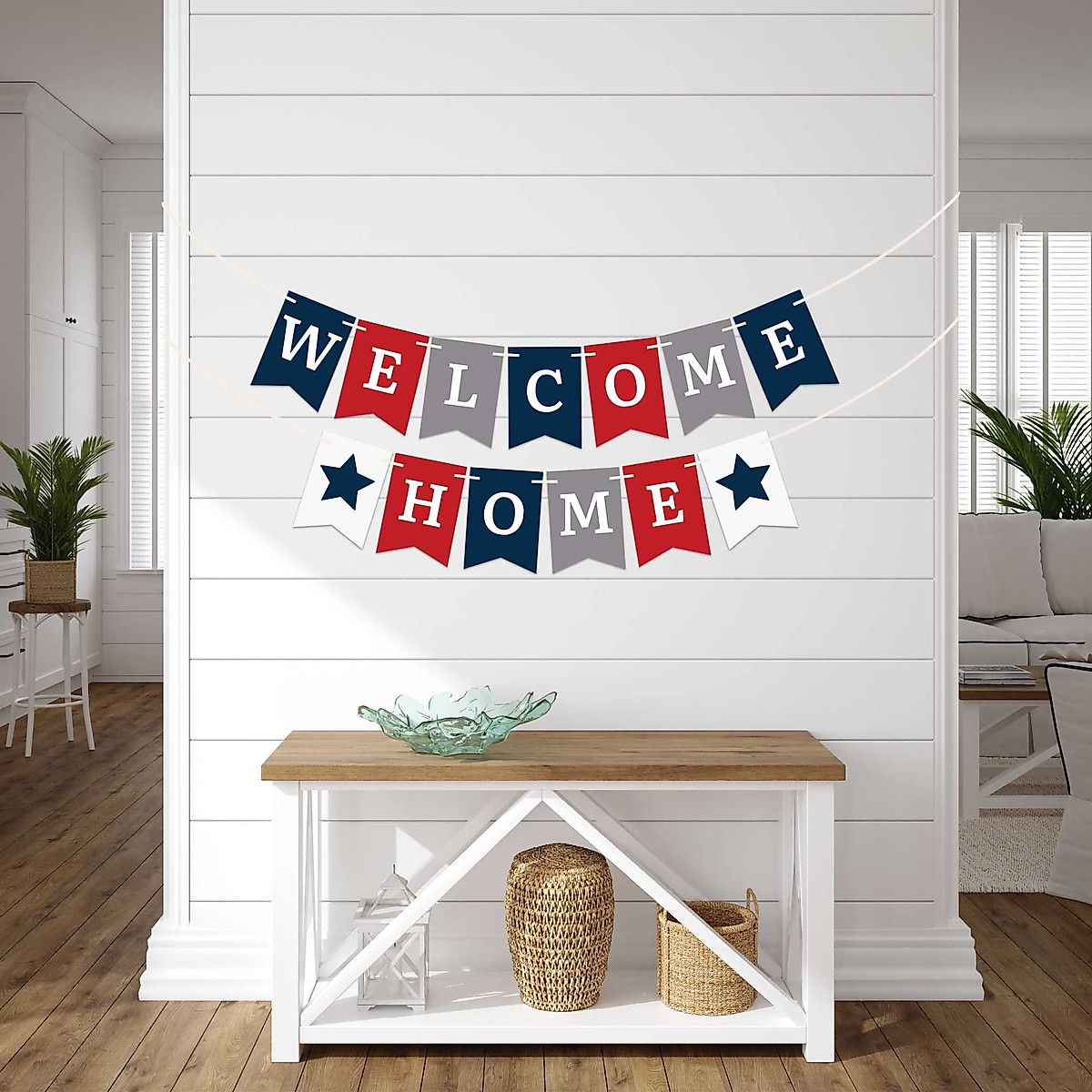 Pre-Strung Patriotic Welcome Home Banner - No DIY Needed