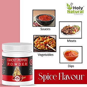 Ghost Pepper Powder (Bhut Jolokia Chili) - 16 oz/454 gm, 100% Pure, Smoked, Hottest & Spicy Chili Powder, Add Unique, Delicious, Complex and Smoky Flavor to Your Favourite Dishes