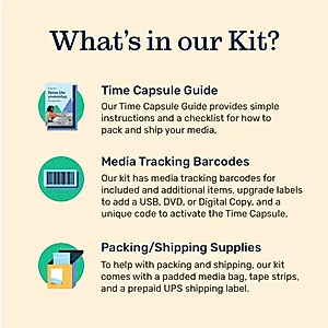 Digitization Shipping Kit - Service to Transfer 10 Items of Analog Media to Digital and USB Output | VHS Video, 8mm Film, Photo Digitization | Digitize Memories Conveniently