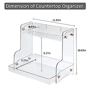 Ykpoqir Acrylic Bathroom Organizer Countertop 2-Tier Makeup Organizer Bathroom Counter Shelf Storage Organization Bathroom Trays, Holders for Kitchen, Dresser