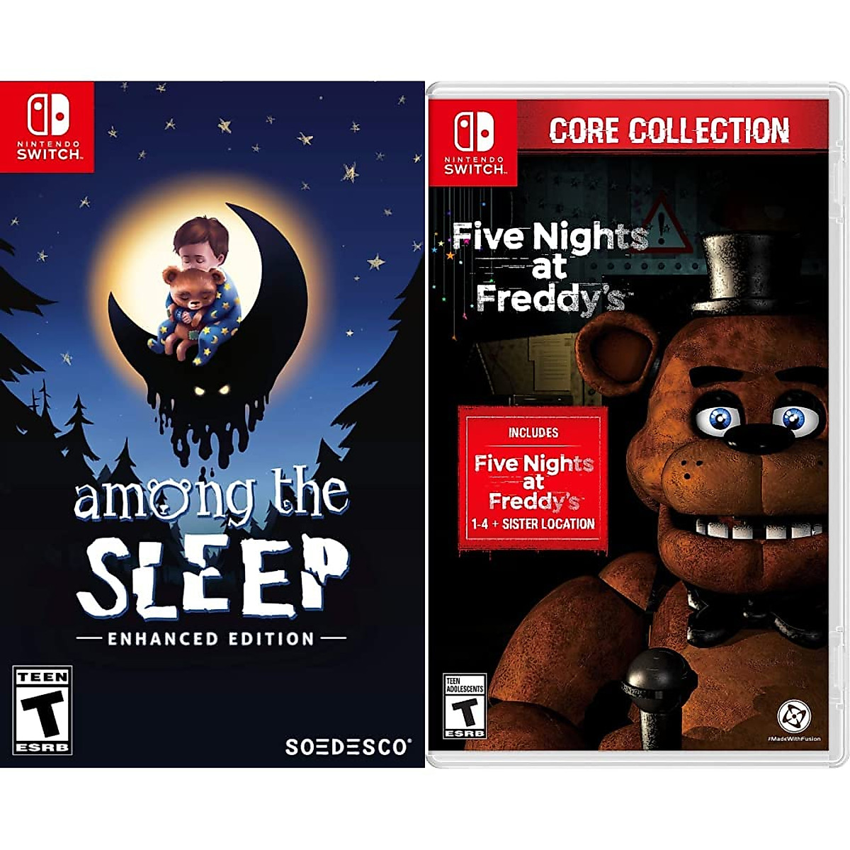 Among the Sleep: Enhanced Edition (Nintendo Switch) and Five Nights at Freddy's: The Core Collection (Nintendo Switch)