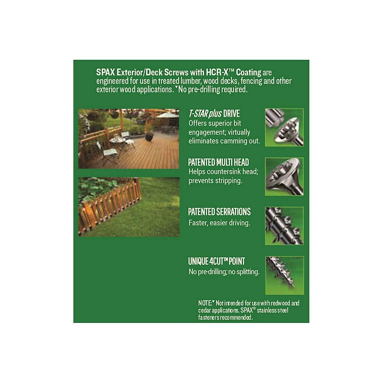 SPAX 4191670500404 Wood-Screws, 10 x 1-1/2"