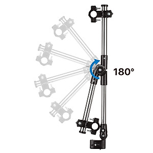 Flexzion Bicycle Umbrella Mount Holder, Swivel Connector Handlebar Frame Stand, Adjustable 2 Section Tube Handle, Outdoor Sports Accessories for 0.67~0.9 inch Handlebar Bike Baby Stroller Wheelchair