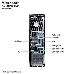 HP Elite Desktop Computer Package - Windows 10 Professional, Intel Quad Core i5 3.2GHz, 8GB RAM, 500GB HDD, 22inch LCD Monitor, Keyboard, Mouse, WiFi (Renewed)