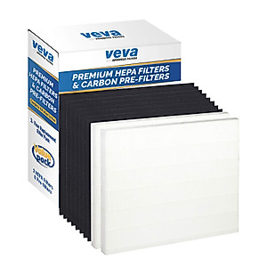 VEVA HEPA Filters Compatible with Coway Airmega AP-1512HH - 2 Pack HEPA Air Purifier Filters with 8 Charcoal Pre-Filters compatible with Coway Airmega 200M Air Purifier