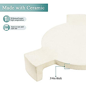 KAMaster Plate Setter Heat Deflector for Medium Big Green Egg,Ceramic Pizza Stone Smoking Stone Big Green Egg ConvEGGtor Accessories Heat Plate Replacement for Kamado Grill