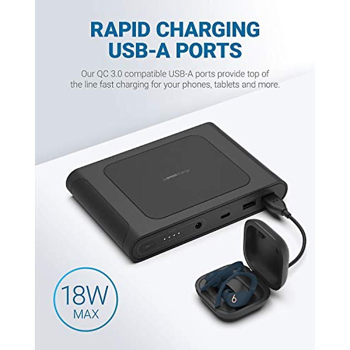 Omni Mobile 25600mah DC/USB-C PD/USB-A/Wireless Power Bank | Battery Backup for Laptops:MacBook/iPad/Dell XPS/Surface | Smart Devices:Nintendo Switch/GoPro | Resmed CPAP | Smartphones:iPhone/Samsung