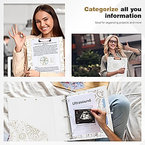 Ospelelf 3 Ring Binder 2 Inch, Cute Binder for Letter Size (11" x 8.5") with 5 Tab Dividers, File Folder Labels and Low Profile Clipboards, Tarot Cards Binder for School Supplies and Office Supplies