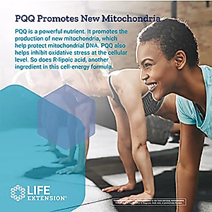 Life Extension Mitochondrial Energy Optimizer with PQQ – For Heart & Brain Health, Energy Management and Anti-Aging - Gluten-Free, Non-GMO, Vegetarian – 120 Capsules