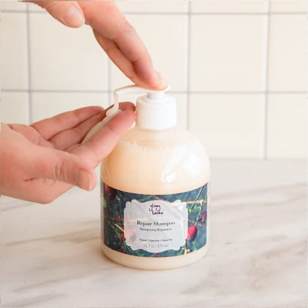 100% PURE Glossy Locks Repair Shampoo Natural Hair Care Moisturizing Detox for Dry Damaged Strands with Biotin & Argan Oil Restoring Shampoo for Women & Men - 16 Fl Oz