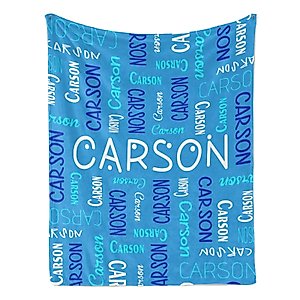 Dr.TOUGH Personalized Blankets for Kids Adults Custom Blanket with Name for Girls Boys Customized Monogrammed Flannel Throw Personalized Name Blanket for Christmas Birthday Gifts