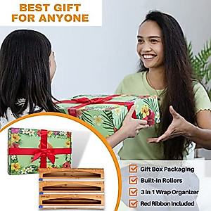 Aluminum Foil Organization and Storage, Saran wrap Dispenser with Cutter.Foil, Plastic, Wrap Organizer, Foil Dispenser with Cutter, Food wrap Dispenser with Cutter 3 in 1 for foil, Plastic, Wax Paper