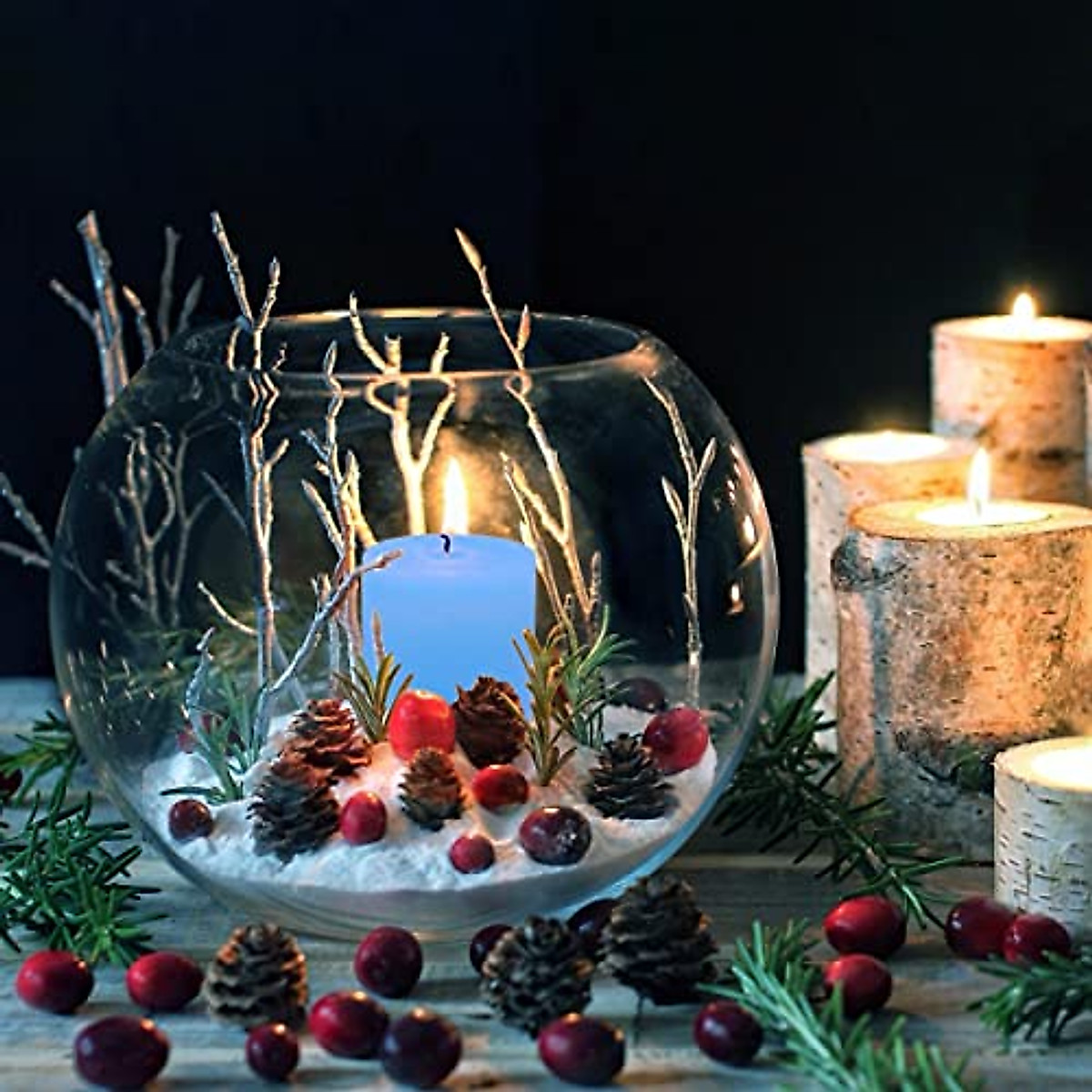 MISSYO 12 Pack 2x3 Inch Light-Blue Pillar Candles, 24 Hours Dripless Smokeless Unscented Candles for Home Weddings Restaurant Spa Church