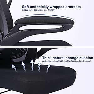 Misolant Office Chair, Ergonomic Desk Chair, Office Desk Chair, Office Chair with Headrest and Adjustable Lumbar Support, Home Office Chair Black