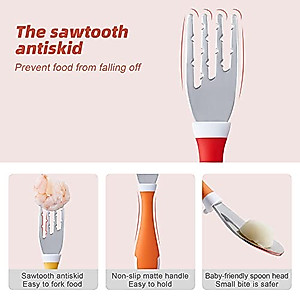 6 Piece Toddler Utensils Stainless Steel Baby Forks And Spoons Silverware Set For Kids, Bpa Free Dishwasher Safe, 12+ Months, Red/Orange/Yellow