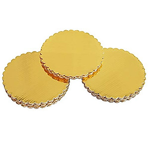 ONE MORE [30pcs] 6" Gold Cakeboard Round,Disposable Cake Circle Base Boards Cake Plate Round Coated Circle Cakeboard Base 6inch,Pack of 30 (Gold, 30)…