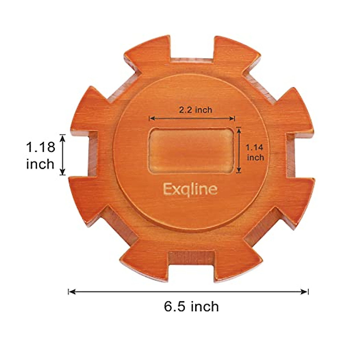 Exqline Mexican Train Hub, Wooden Hub for Mexican Train Dominoes Accessories with Felted Bottom- Solid Pine Dominoes Hub Mexican Train Game