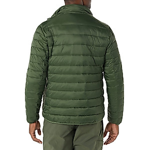 Amazon Essentials Men's Packable Lightweight Water-Resistant Puffer Jacket (Available in Big & Tall), Dark Green, Medium