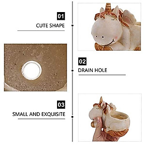 Cabilock Unicorn Flower Pot Succulent Pot Cactus Bonsai Pot Planter Plant Container Holder Unicorn Ornament Housewarming Garden Gift