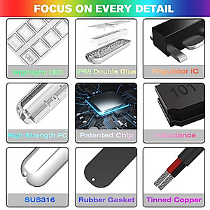 HUSUKU SOOP3 PRO 6.7" 2000LM 60LED Waterproof 316 Stainless Steel Trim Ring Boat High-Intensity LED Underwater Light Clear Lens Pontoon Marine/Boat Transom (Blue)